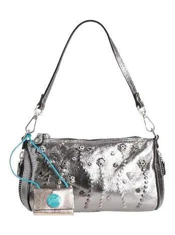 GABS Handbag In Calfskin, Cotton, Linen, And Viscose - Silver