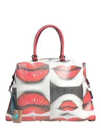 GABS Shopper Bag In Calfskin Leather With Graphic Print - Red