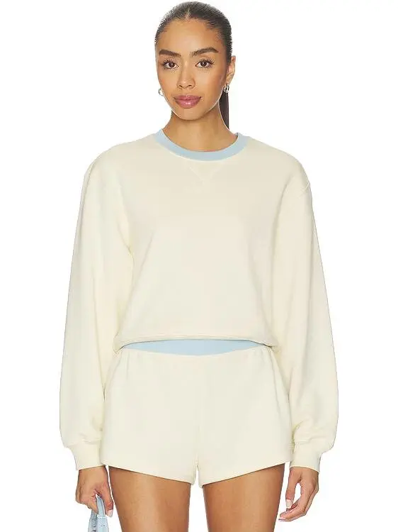 FRAME X Alexandra Leclerc The Monte Carlo Sweatshirt - Cream Multi