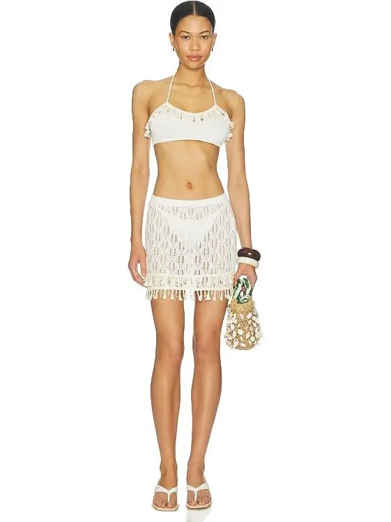 MORE TO COME Scarlette Mini Skirt Set - Natural