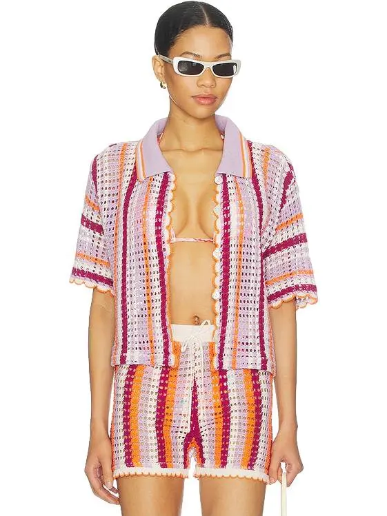 MAAJI Mystic Stripe Rialta Shirt - Open Purple