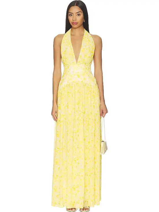 LOVERS AND FRIENDS Hannah Gown - Yellow Floral