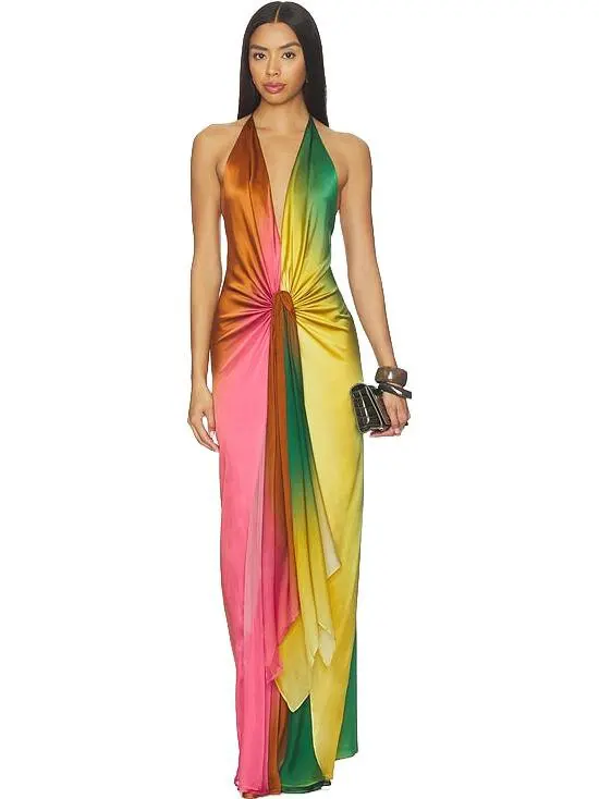 Silvia Tcherassi Halterneck Maxi Dress - Oasis