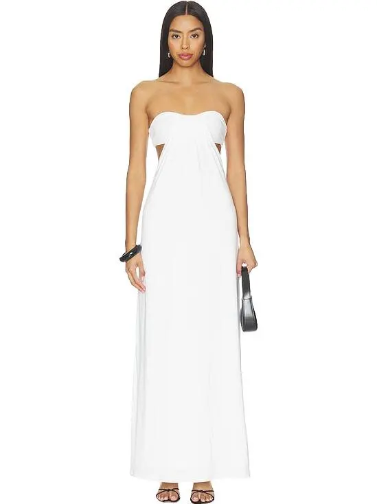 Superdown Strapless Maxi Dress With Cut-out Details - White