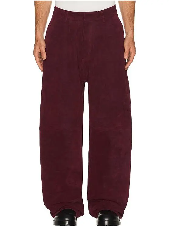 424 Daddy Corduroy Leather Trousers - Pigeon Blood