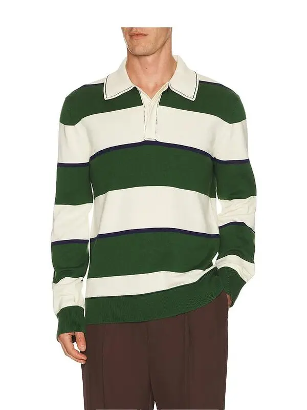 Simkhai Louis Popover With Partial Button Closure - Serrano Rugby Stripe