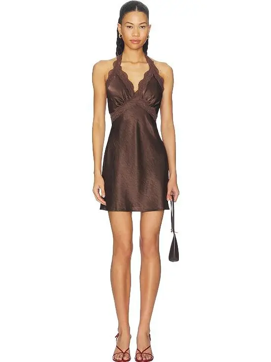 SNDYS. Tonya 2.0 Mini Dress - Chocolate