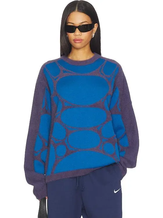 Nike Graphic Knit Sweater - Dark Raisin  Brilliant Blue  & Voltage G
