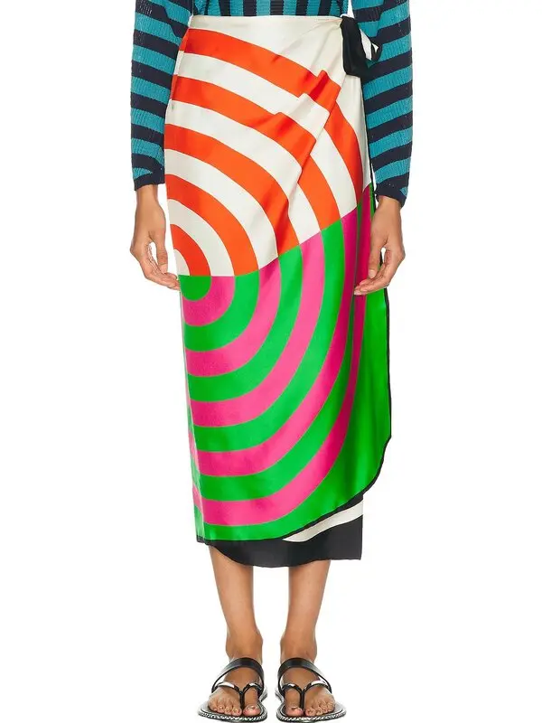 Dries Van Noten Printed Silk Wrap Skirt - Dessin C