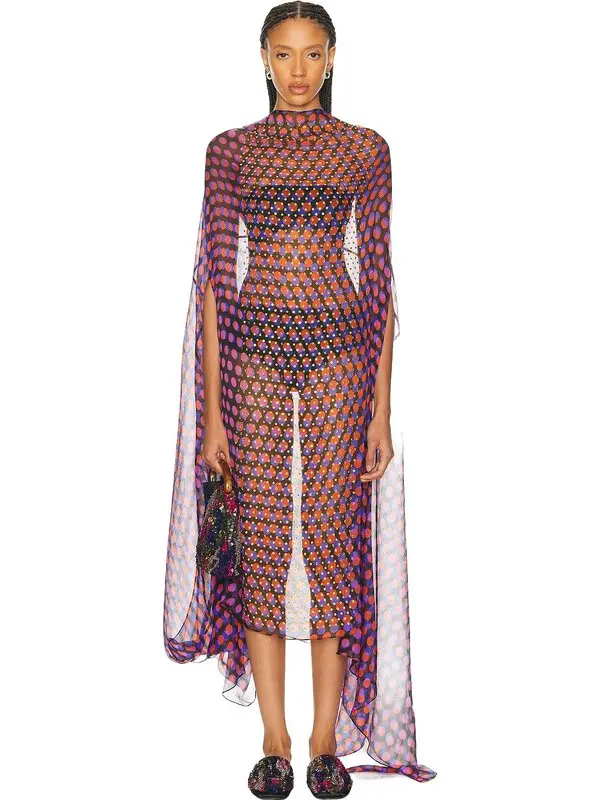 Dries Van Noten Ducy Embellished Chiffon Dress - Black