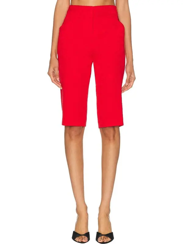 Dries Van Noten Textured Mid-rise Cropped Trousers - Red