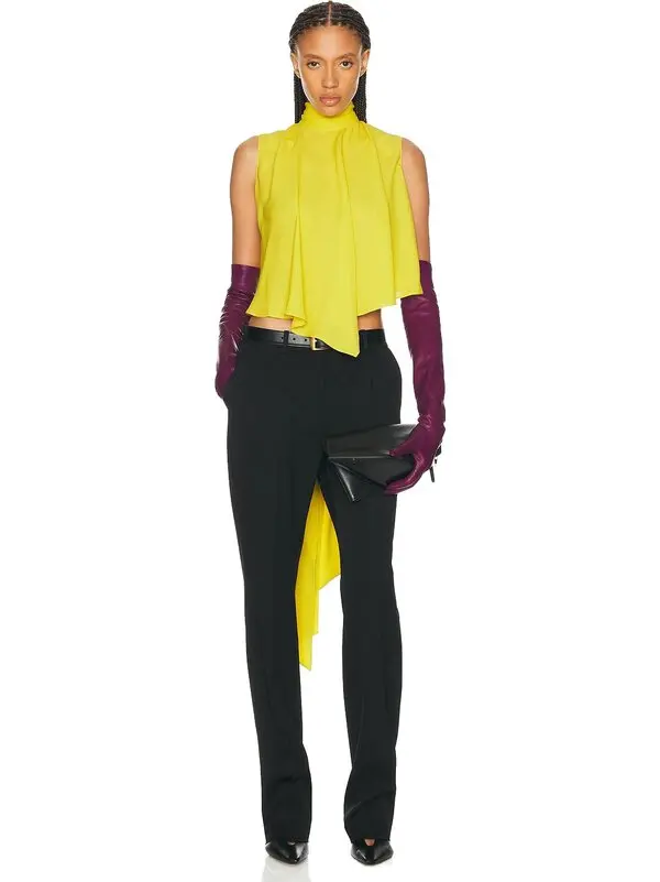 Balenciaga Short Blouse With Halter Tie And Backless Design - Yellow
