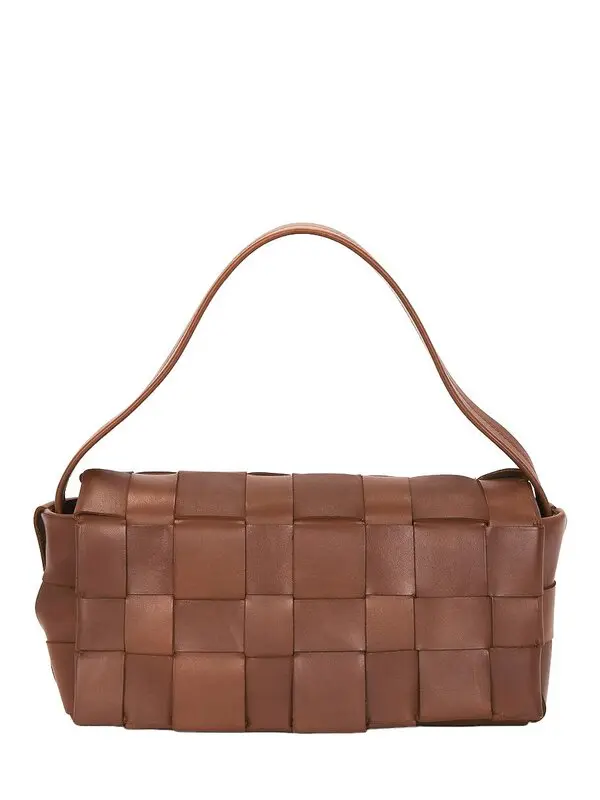 ST. AGNI Woven Envelope Slim Tote Bag - Chestnut