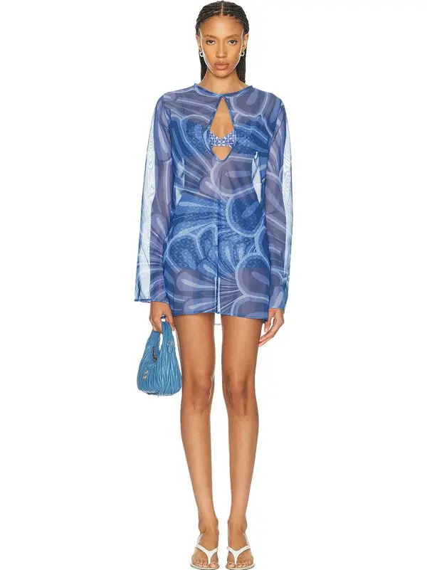 SHANI SHEMER Catherine Mini Dress - Indigo Print