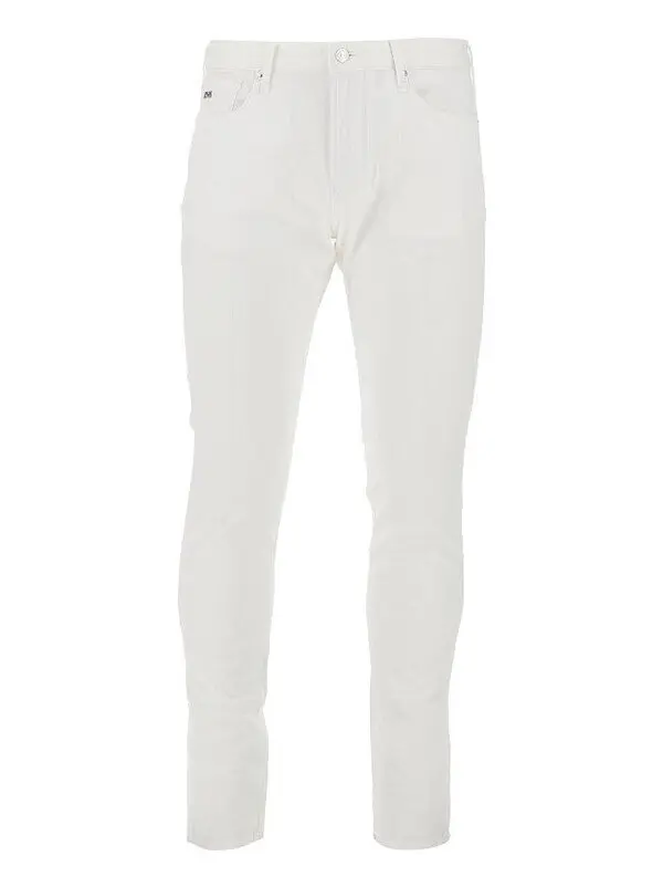 Emporio Armani J06 Stretch Canvas Slim Fit Pants - White