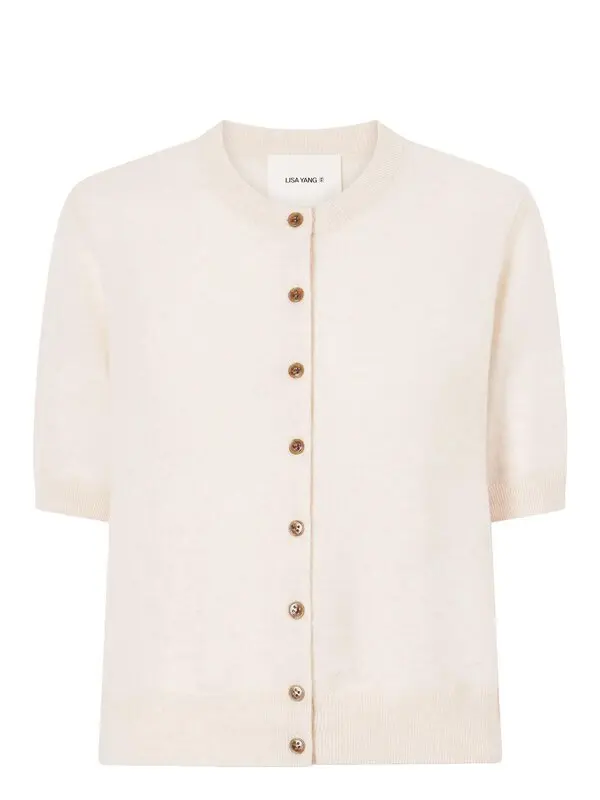 LISA YANG Marene Cashmere Knit Cardigan - Neutrals