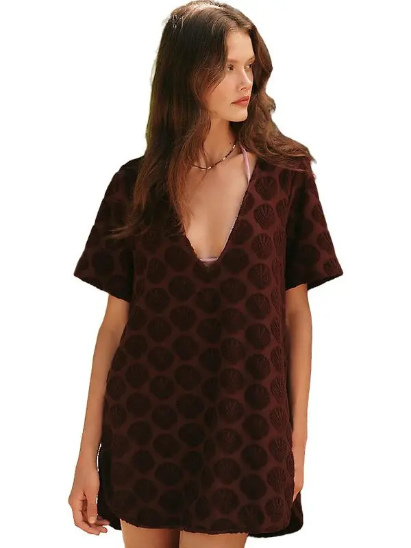 CELANDINE Terry Mini Dress - Bitter Chocolate