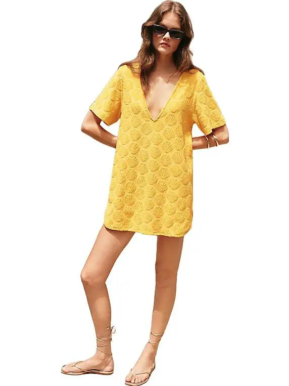 CELANDINE Terry Mini Dress - Old Gold