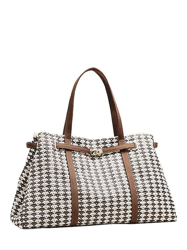Anthropologie Slouchy Belted Tote Bag - Chocolate