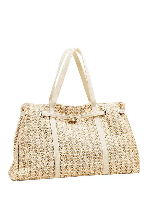Anthropologie Slouchy Belted Tote Bag - Natural