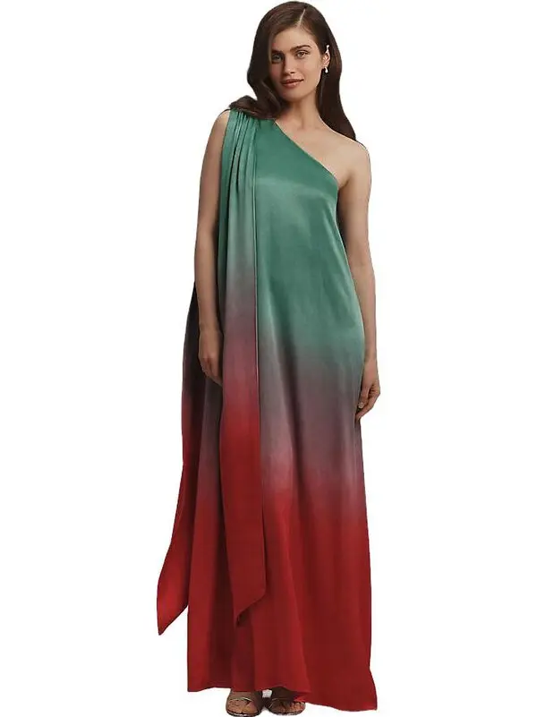 DIARRABLU Raya One-shoulder Maxi Dress - Pink Pattern