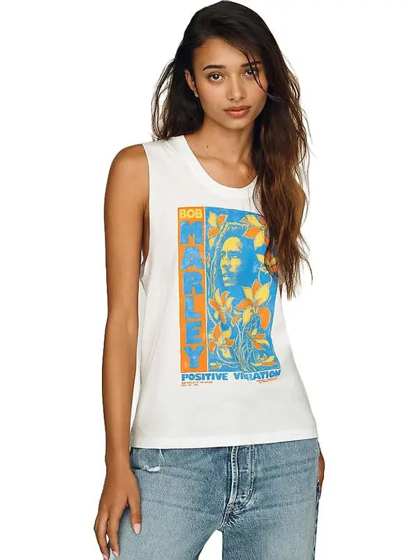 LETLUV Graphic Muscle Tank - White
