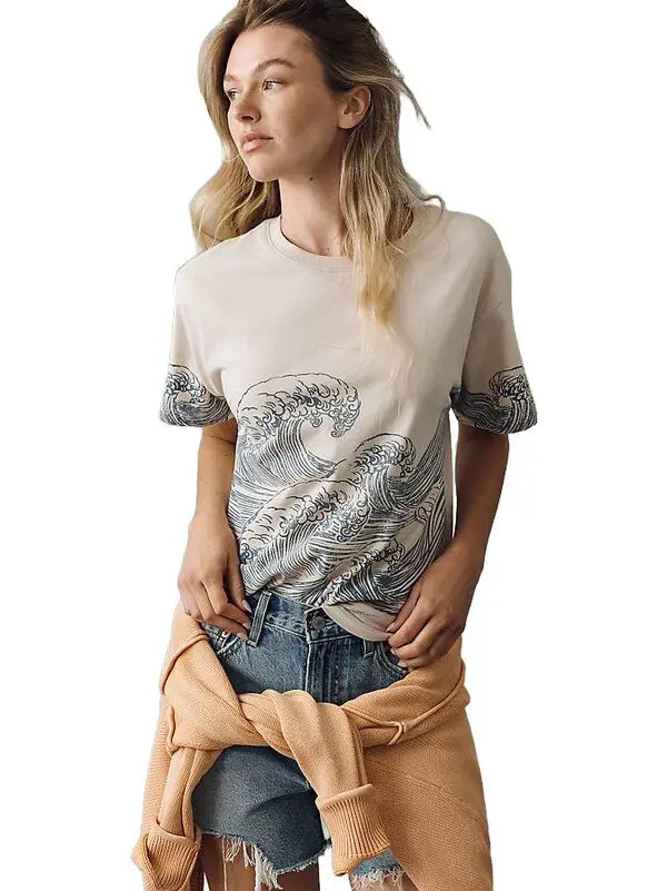LETLUV Wave Graphic T-shirt - White