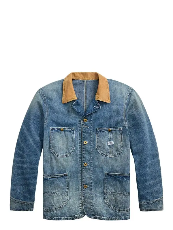Ralph Lauren Indigo Denim Corduroy Collar Jacket - Wrightsville Wash