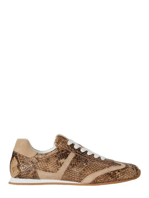 Ralph Lauren Python-embossed Low-profile Sneakers - Tan Multi/tan