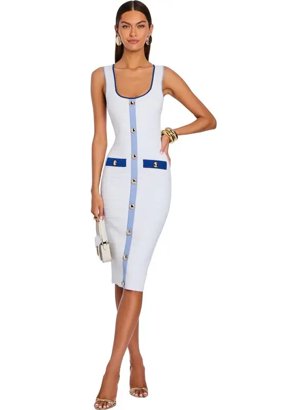 Retrofete Lyle Knit Dress - White / L'acqua