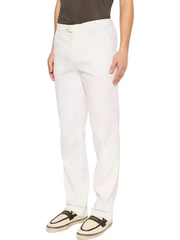 Kiton Logo-patch Straight-leg Trousers - Neutrals