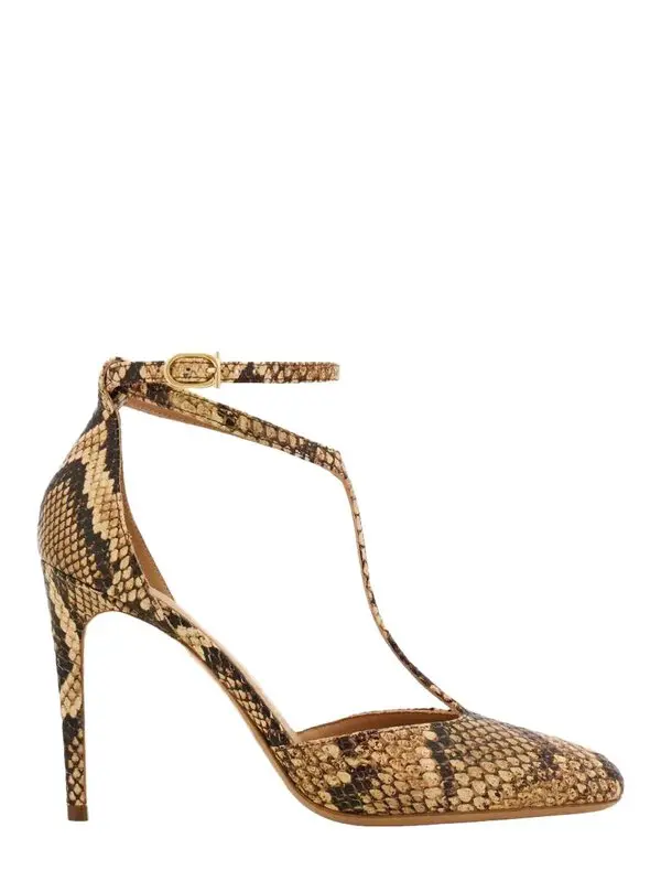 FERRAGAMO T-strap Stiletto Pumps - Neutrals
