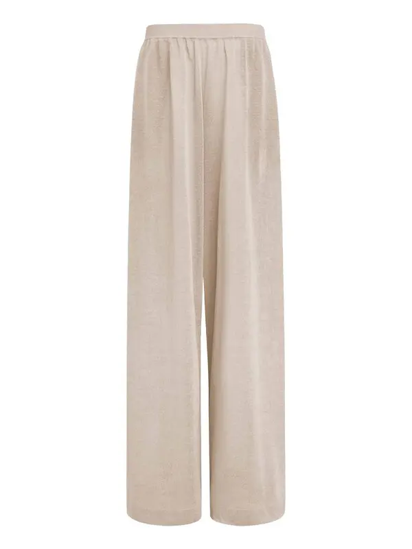 Alaïa Linen-silk Wide-leg Trousers - Beige