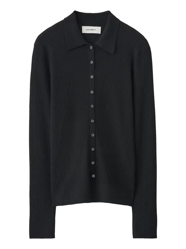 LISA YANG Agata Cardigan Shirt - Black