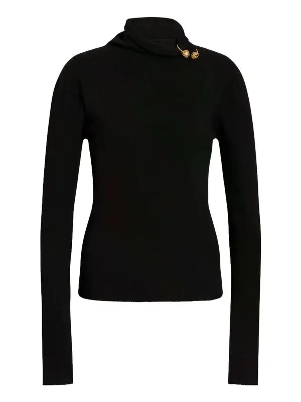 Alberta Ferretti Embellished Roll-neck Sweater - Black