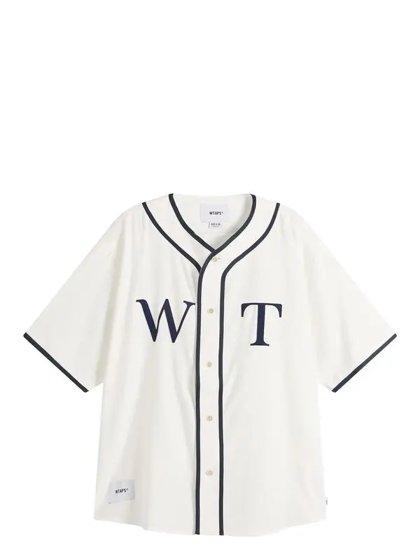 WTAPS League Short Sleeve Baseball Shirt - White