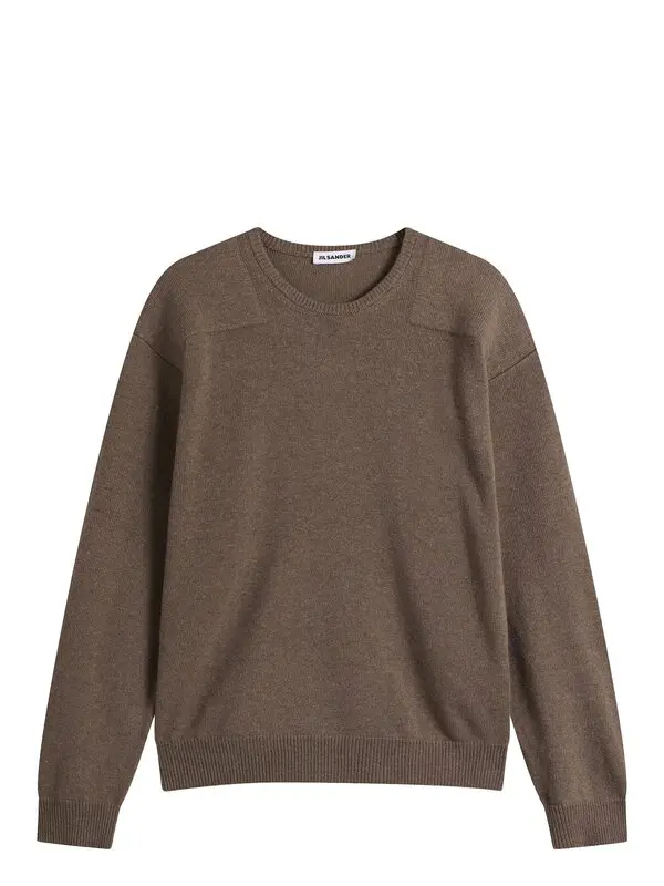 JIL SANDER Wool Jumper With Padded Detail - Brown