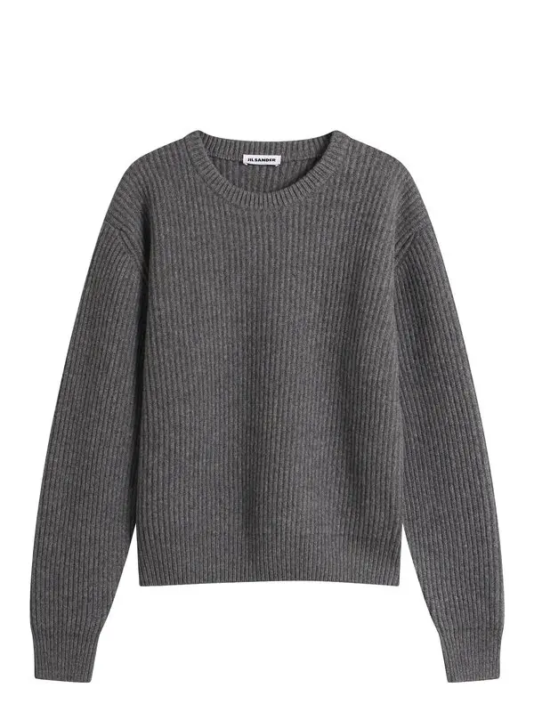 JIL SANDER Ribbed Wool Jumper - Koala