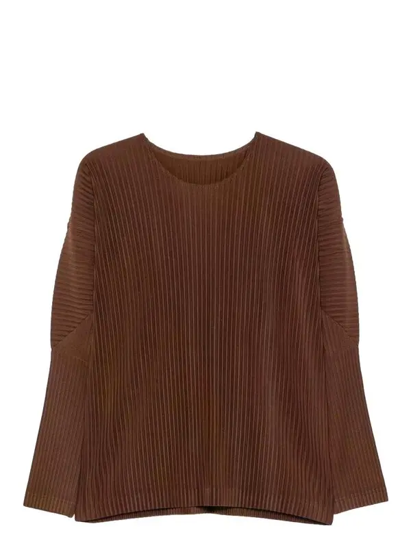 Issey Miyake Color Pleats Pleated Long-sleeve T-shirt - Brown