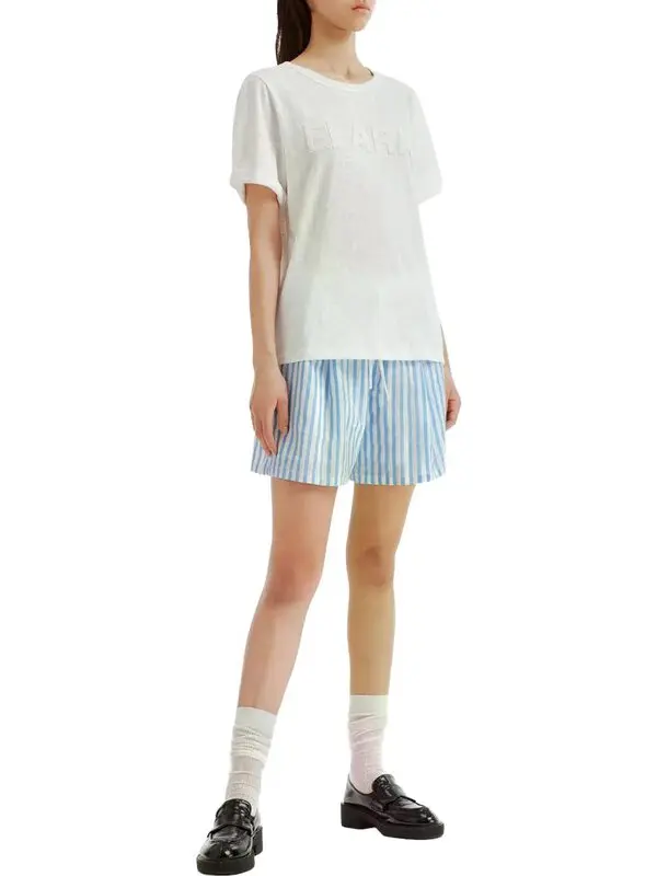 B+AB Embroidered Detail Crewneck T-shirt - Neutrals