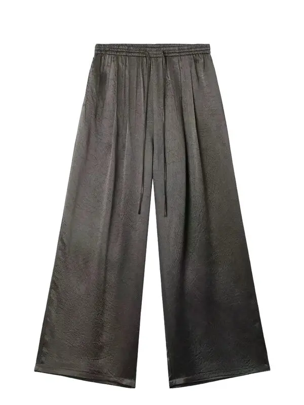 B+AB Drawstring Waist Wide-leg Track Pants - Grey