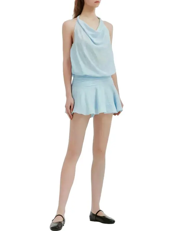 B+AB Cowl-neck Shorts Set - Blue