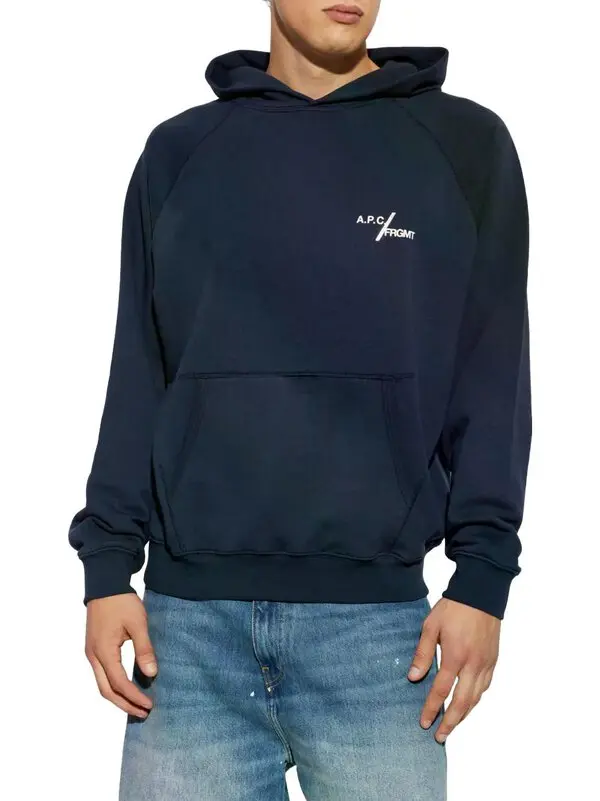 A.p.c. X Fragment Logo Hoodie - Blue