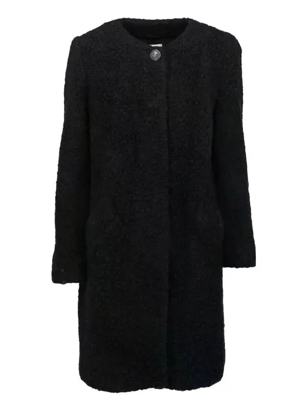 ELENA MIRÒ Textured Single-button Coat - Black