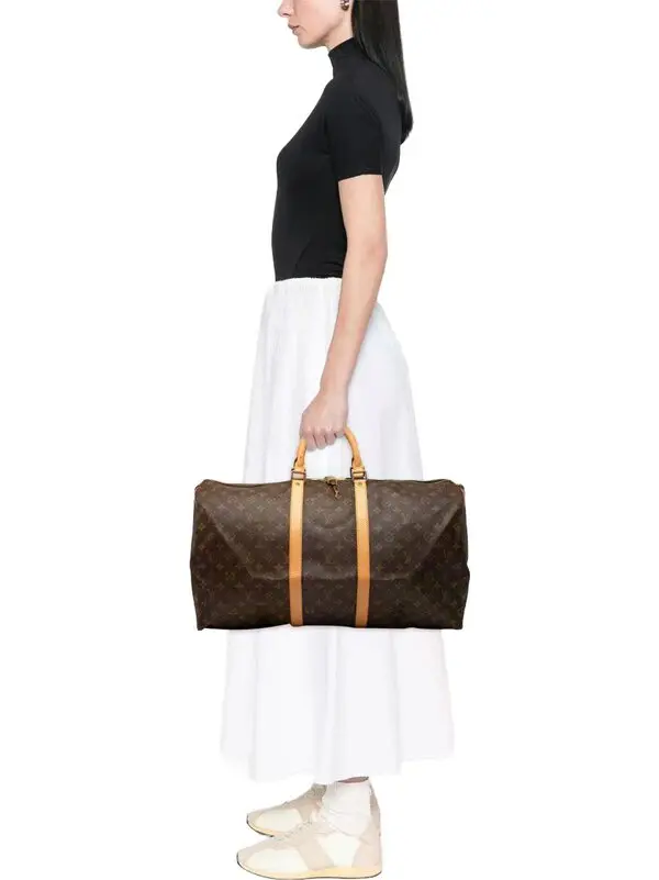 LOUIS VUITTON 1994 Monogram Keepall 55 Travel Bag - Brown