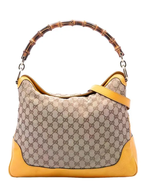 Gucci Gg Canvas Bamboo Diana Satchel - Yellow