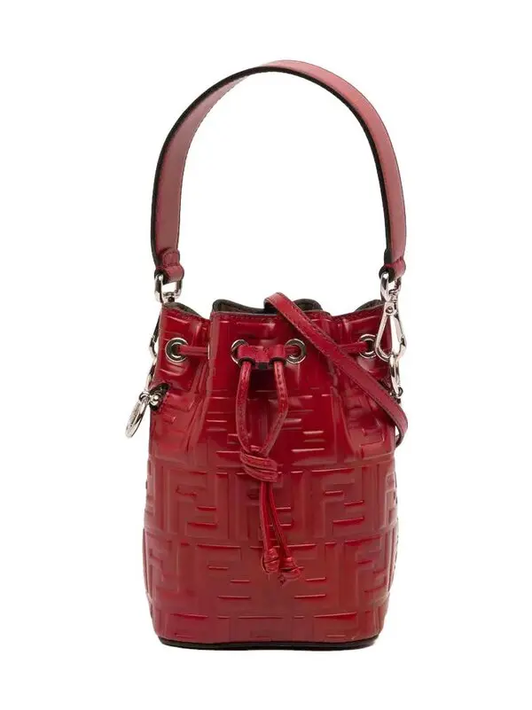Fendi Mon Tresor Bucket Bag Satchel - Red