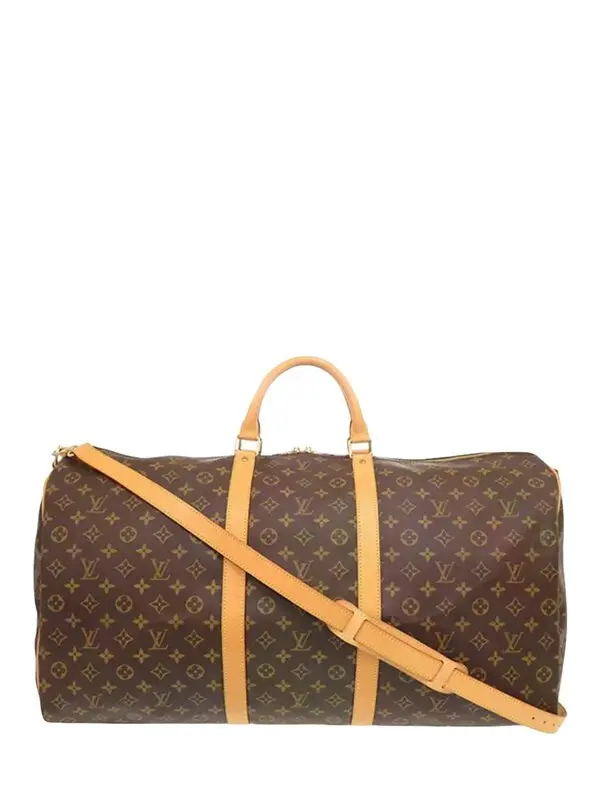 LOUIS VUITTON Monogram Keepall Bandouliere 60 Travel Bag - Brown