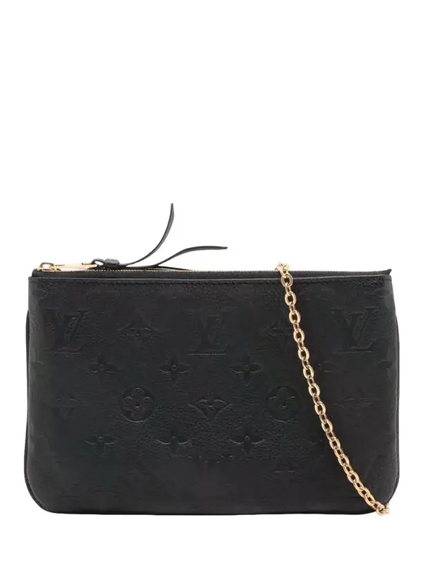 LOUIS VUITTON Monogram Empreinte Double Zip Pochette - Black