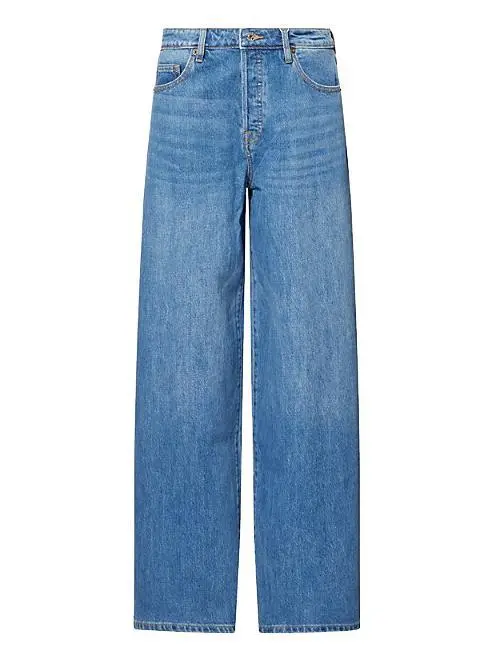 Good American High-rise Wide-leg Denim Jeans - Indigo1237